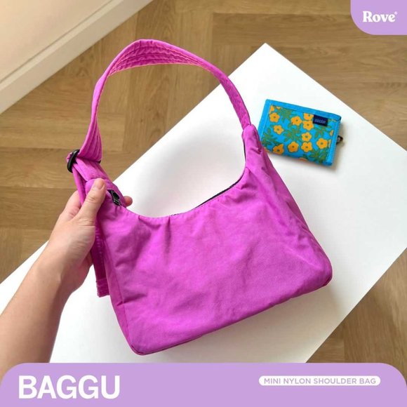 BAGGU | Bags | Nwt Baggu Mini Nylon Shoulder Bag Extra Pink | Poshmark